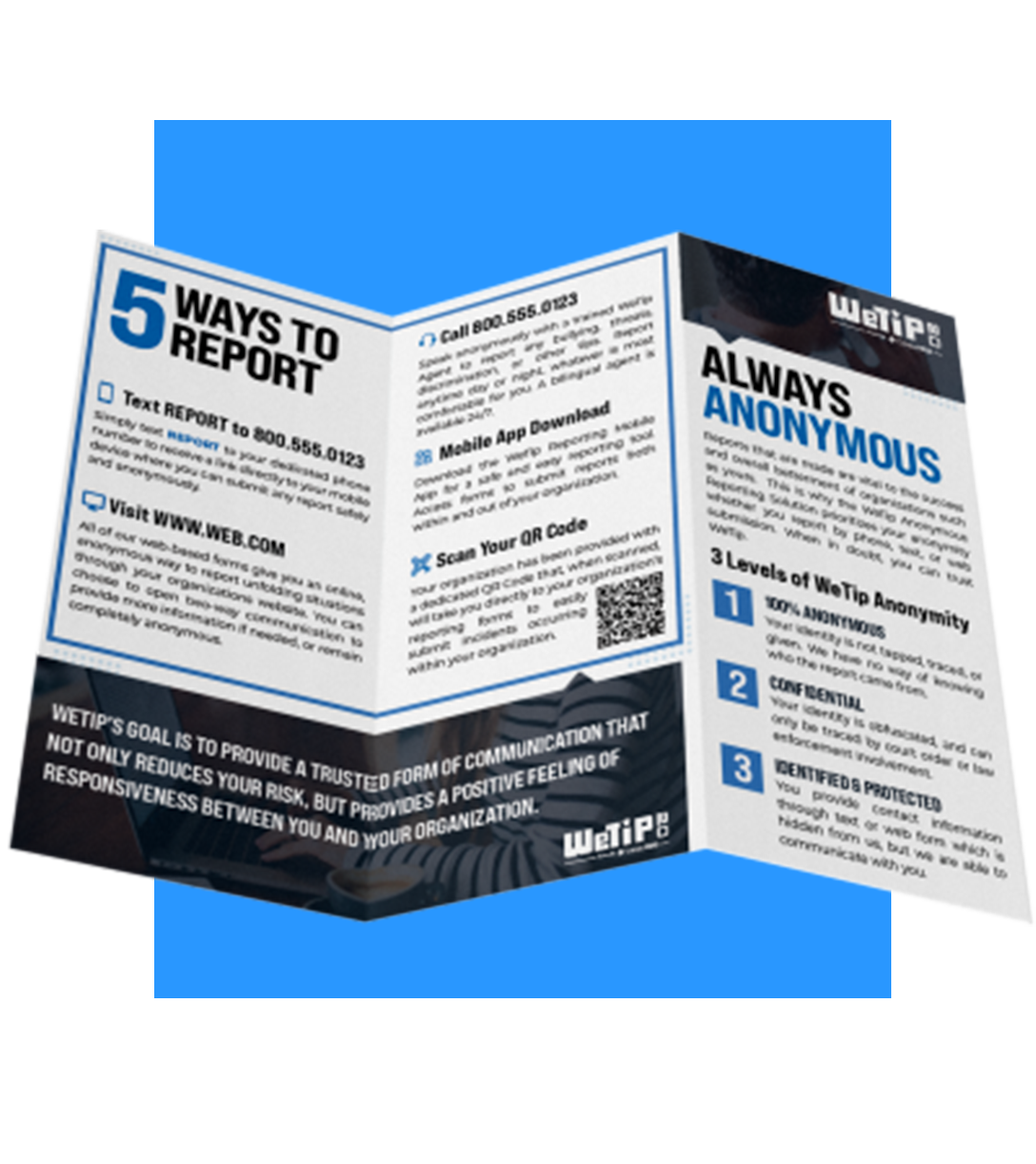WeTip Promotional Materials - WeTip Anonymous Tips